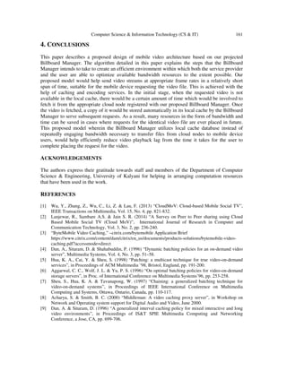 Mobile-Based Video Caching Architecture Based on Billboard Manager | PDF