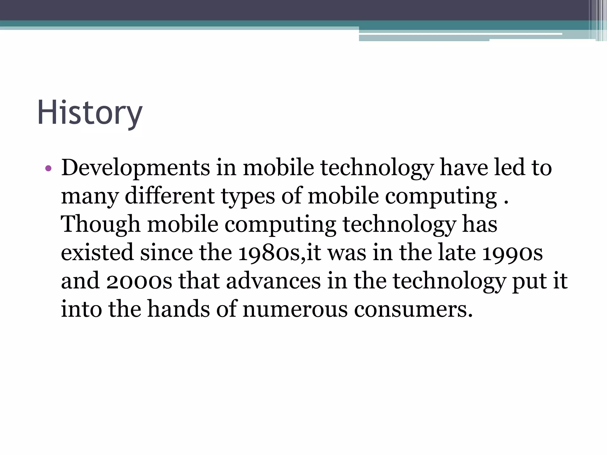 Mobile computing | PPTX