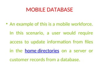 Introduction to mobile databases lecture slide | PPT