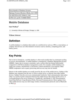 Mobile databases | PDF