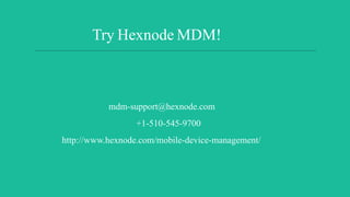Mobile device management ( MDM ) Software Solution | PPT