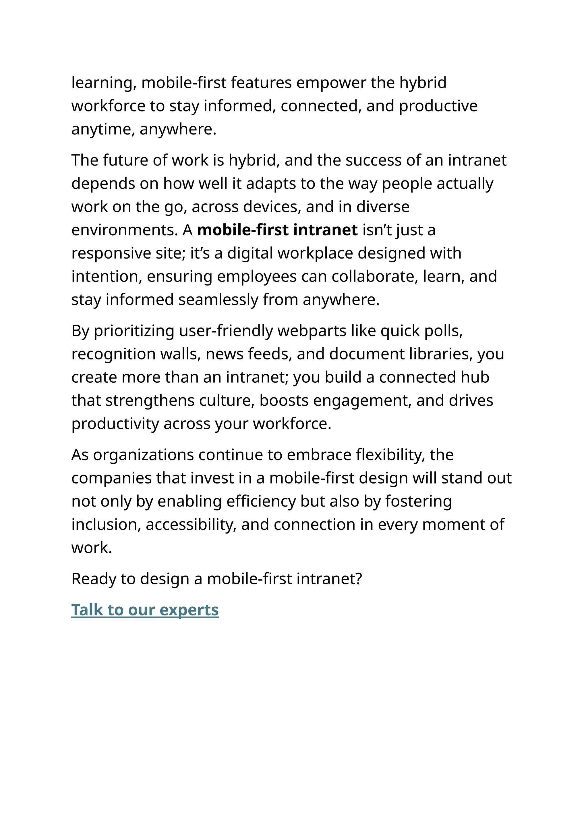 Mobile-First Intranet Design for the Hybrid Workforce | DOCX