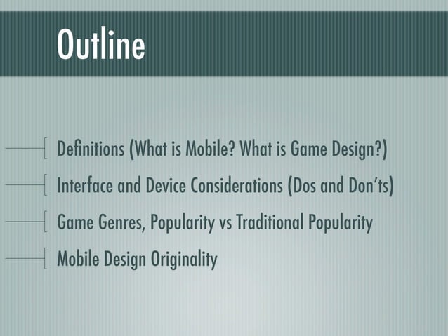 Mobile game design | PPT