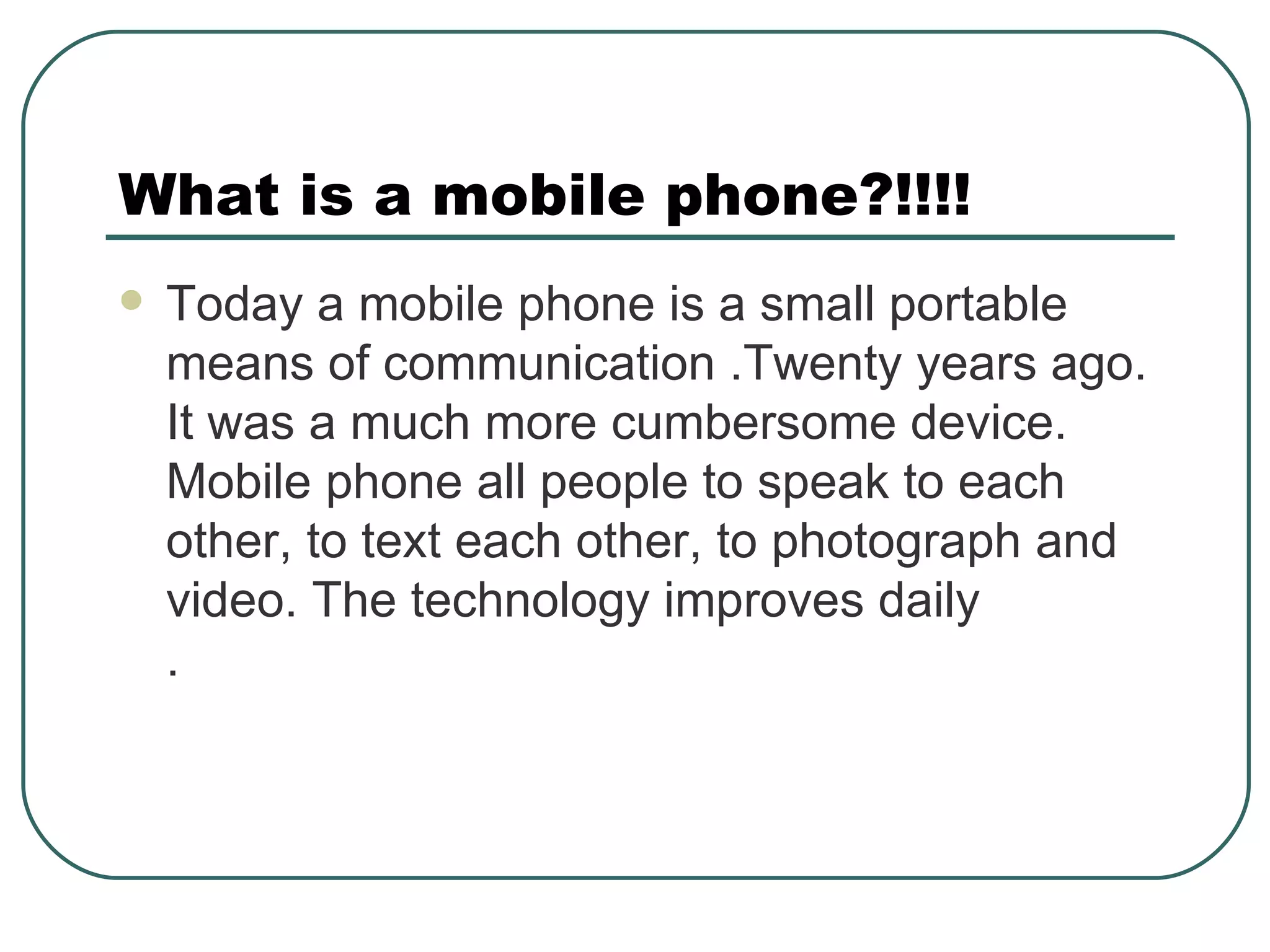 mobile phone | PPT