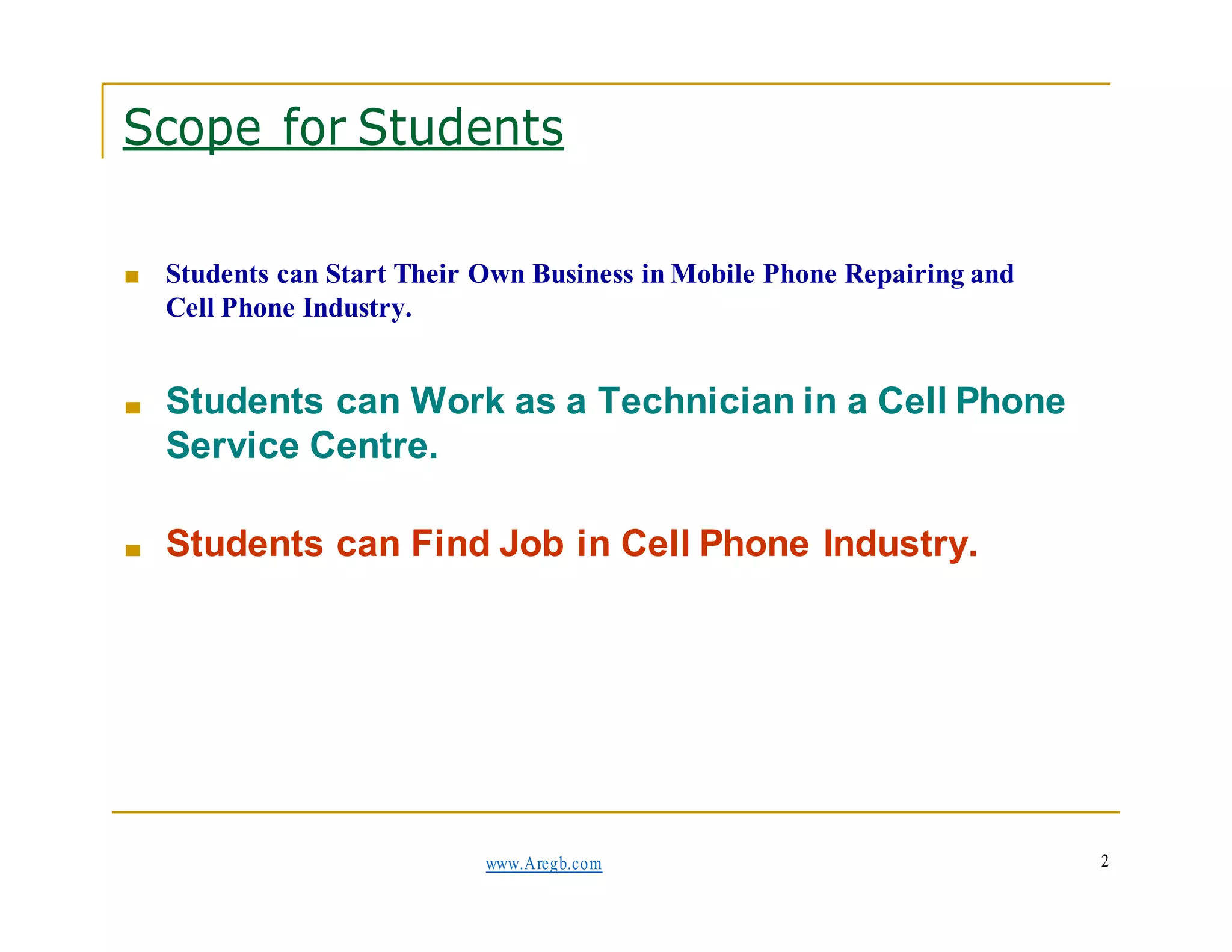 Mobile phone repair online Course | DOCX