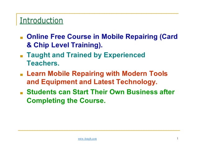 Mobile phone repair online Course | DOCX | Phone Services | Home Utilities