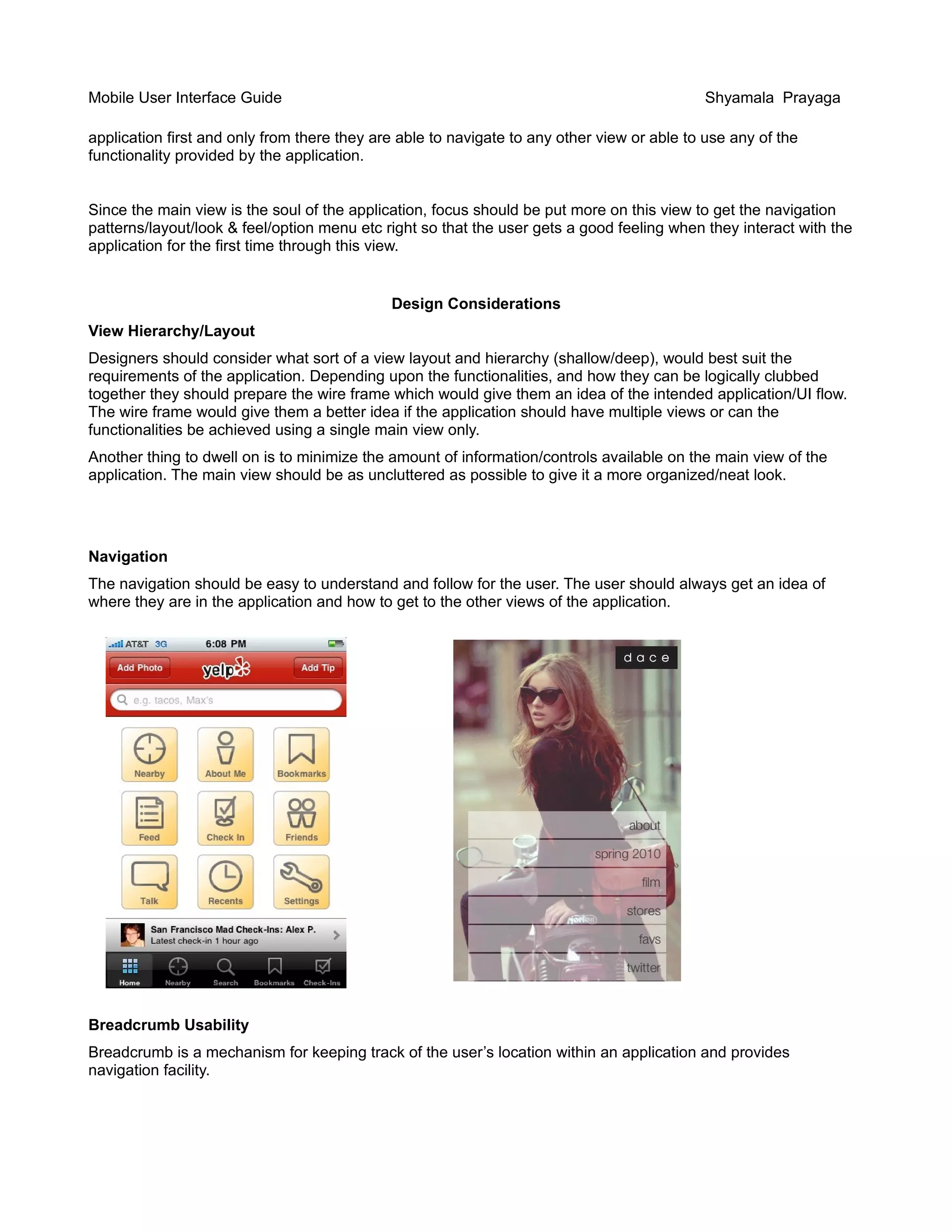 Mobile UI and Usability Guidelines V1 | PDF