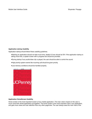 Mobile UI and Usability Guidelines V1 | PDF