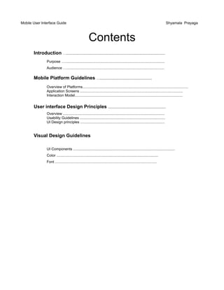 Mobile UI and Usability Guidelines V1 | PDF