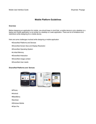 Mobile UI and Usability Guidelines V1 | PDF