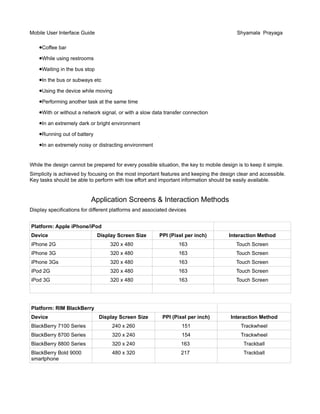 Mobile UI and Usability Guidelines V1 | PDF