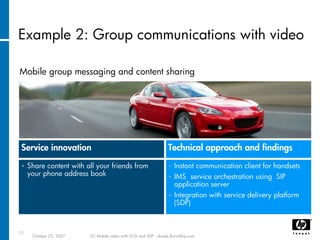 Mobile video using SOA / SDP and IMS | PPT
