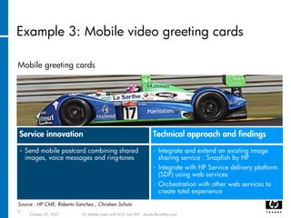 Mobile video using SOA / SDP and IMS | PPT