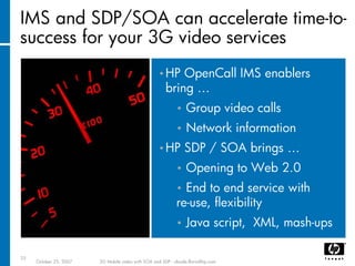 Mobile video using SOA / SDP and IMS | PPT