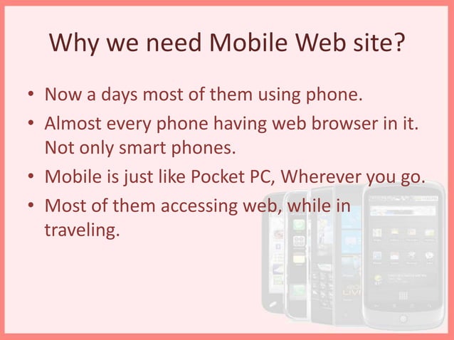 Mobile website --- Web is in pocket.... | PPT