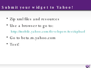 Yahoo Mobile Widgets | PPT