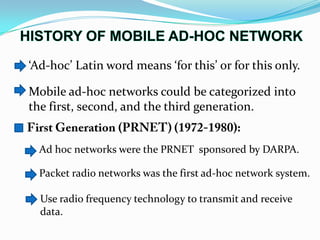 Mobile ad-hoc network [autosaved] | PPTX | Computer Networking | Computing