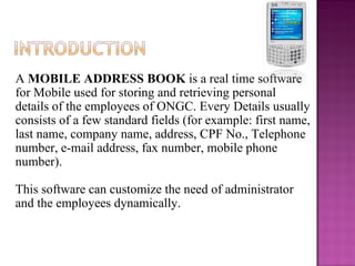 Mobile Address Book | PPT