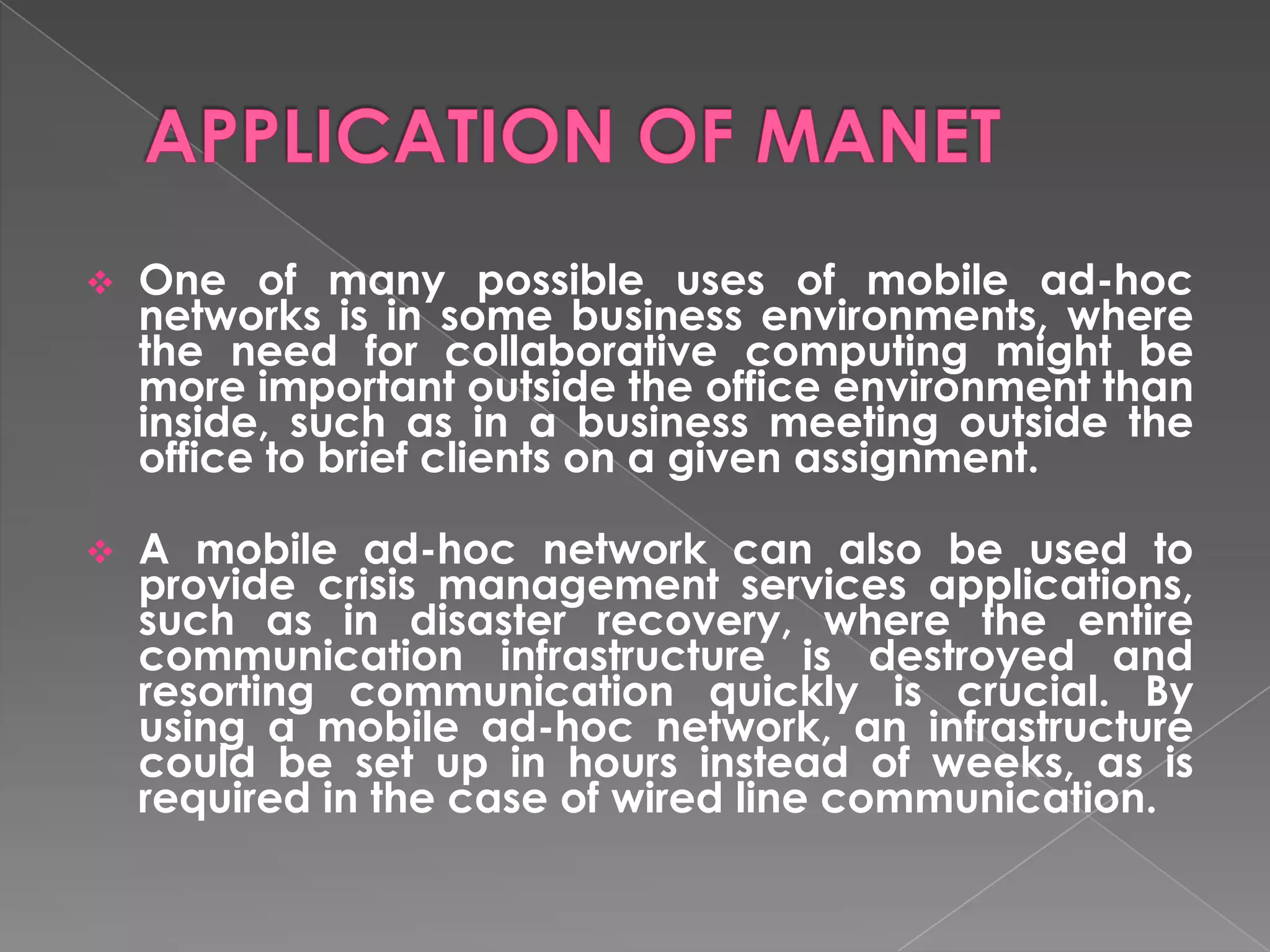 Mobile Ad Hoc Network Pptx Computer Networking Computing 7212