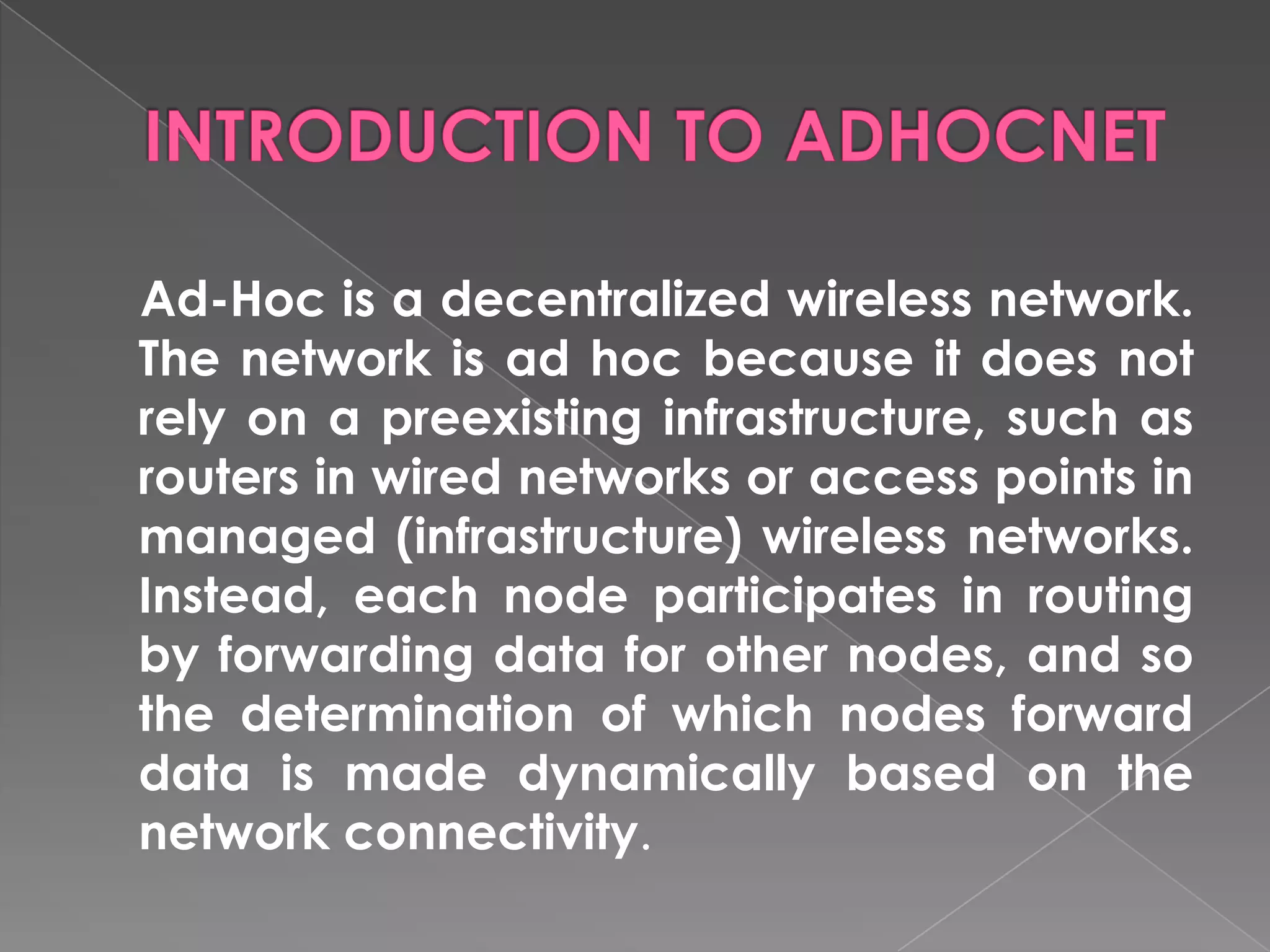Mobile Ad Hoc Network Pptx Computer Networking Computing