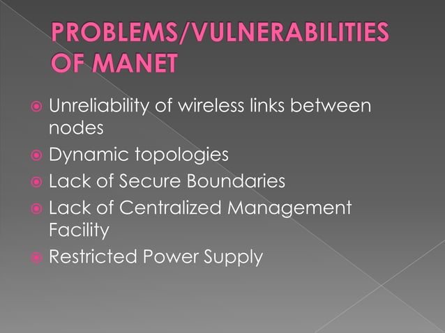 Mobile Ad Hoc Network Pptx Computer Networking Computing