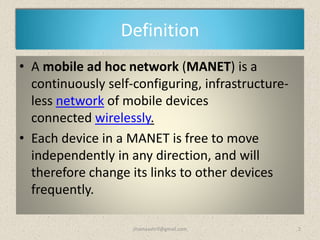 Mobile ad hoc network | PPTX