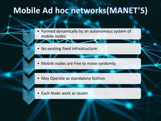 Mobile ad hoc networking - An introduction | PPTX | Computer Networking | Computing
