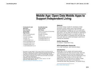 Mobile Age: Open Data Mobile Apps to Support Independent Living | PPT