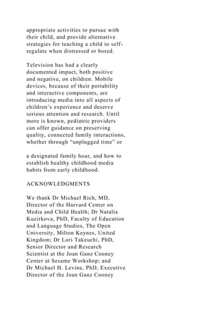 Mobile and Interactive Media Use by YoungChildren The Good,.docx