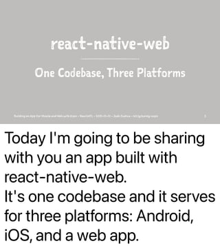 Building an App for Mobile and Web with Expo | PDF