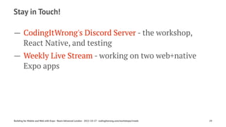 Building for Mobile and Web with Expo - React Advanced London 2022 | PDF | Web Development ...