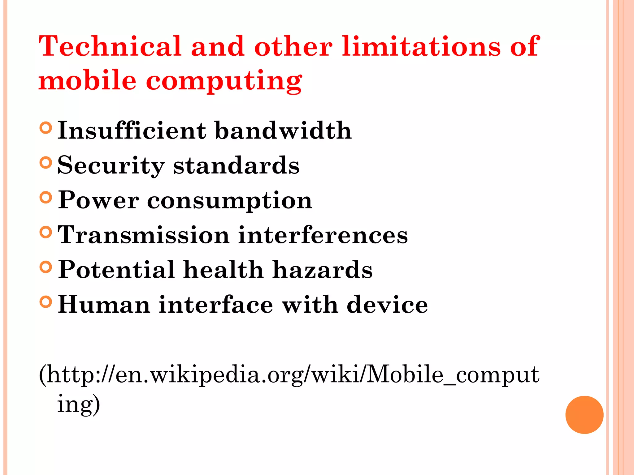 Mobile and wireless computing | PPT