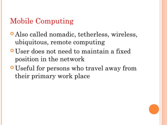 Mobile and wireless computing | PPT