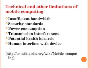 Mobile and wireless computing | PPT