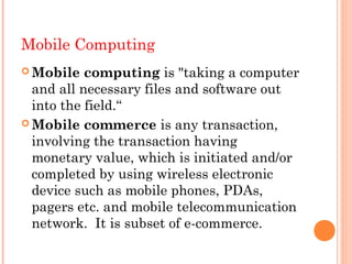 Mobile and wireless computing | PPT