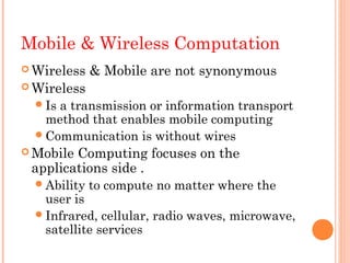 Mobile and wireless computing | PPT