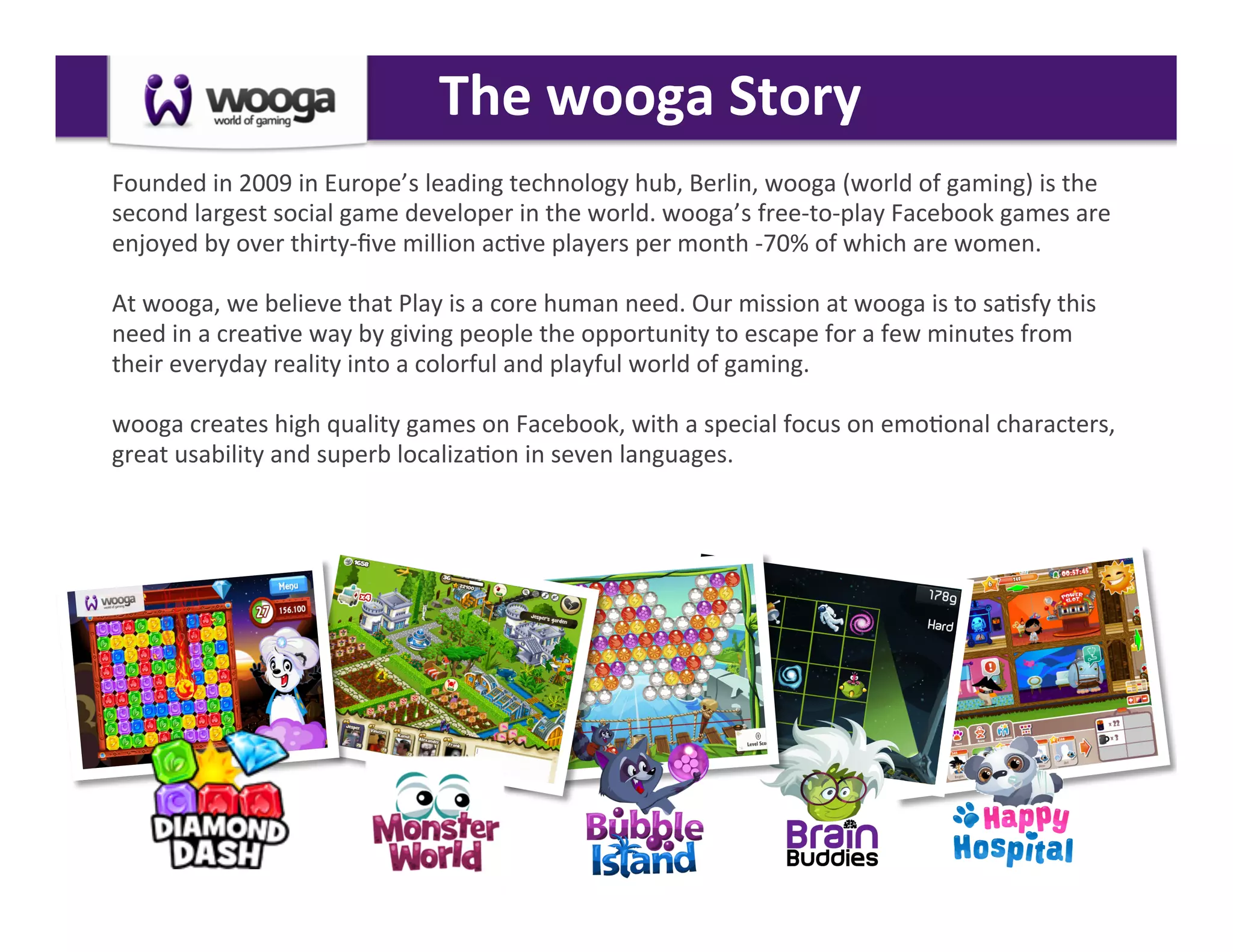 Mobile announcement wooga | PDF