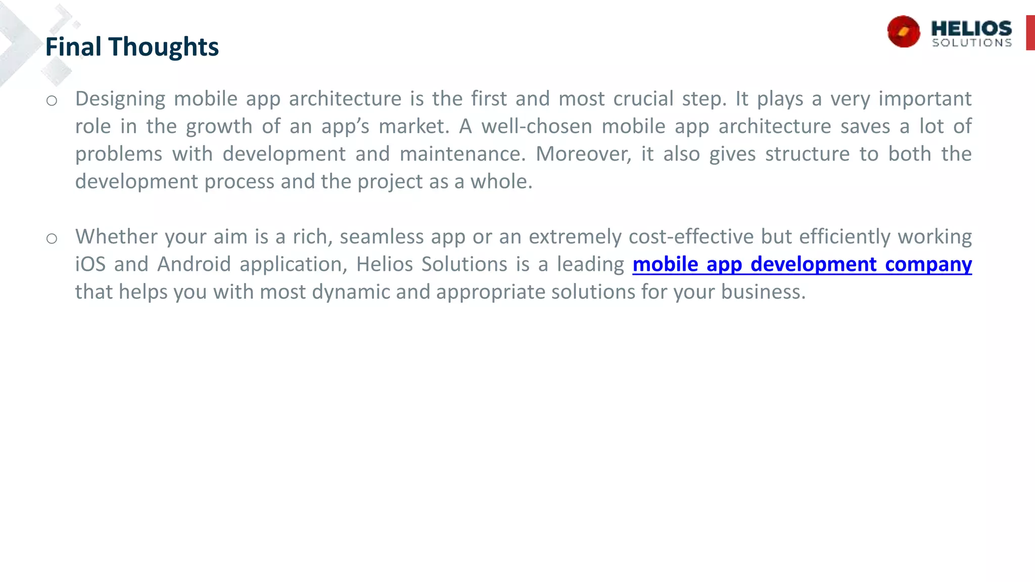 Importance of Mobile App Architecture For Mobile App Development | PPT