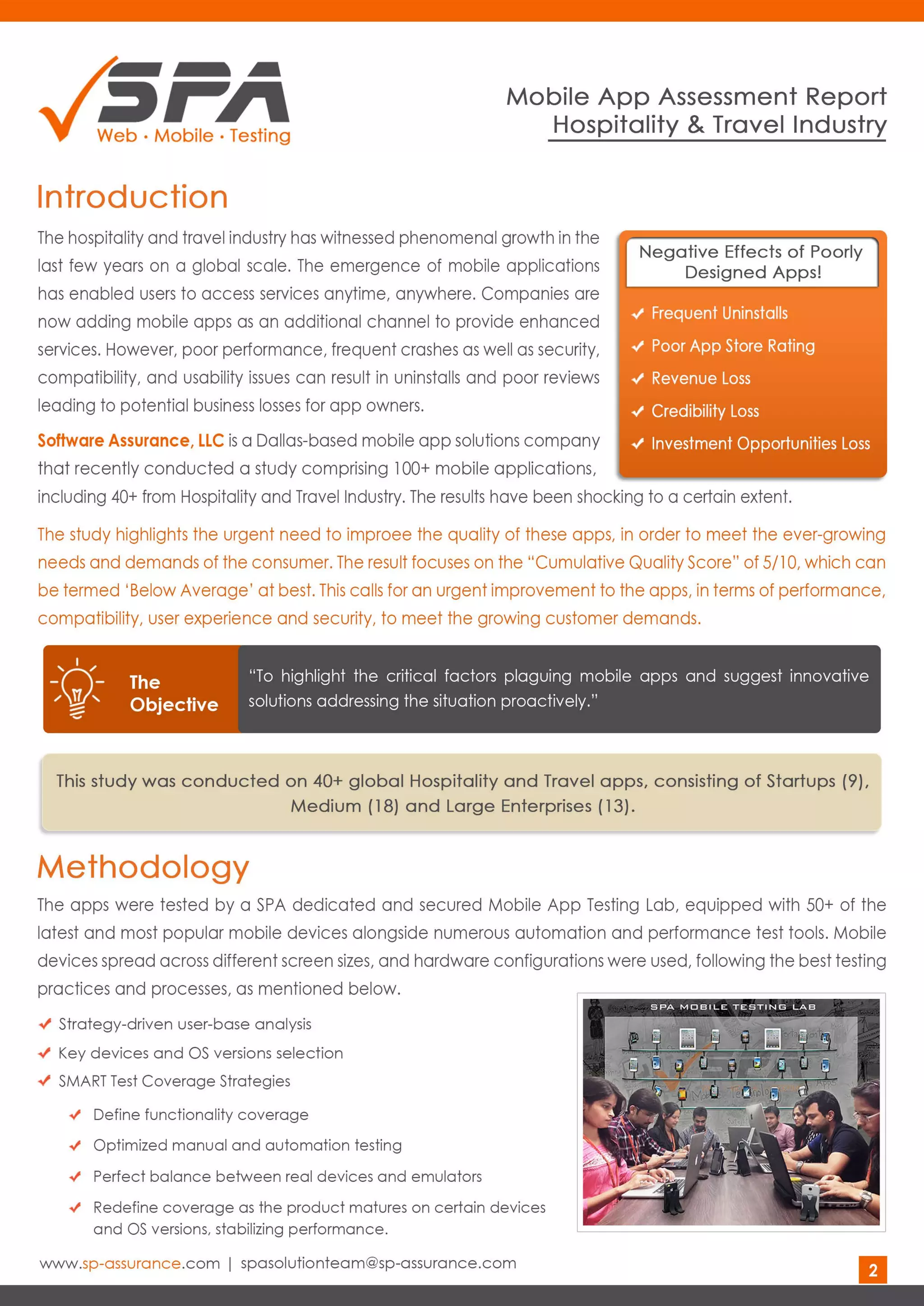 Mobile app assessment report for the hospitality & travel industry | PDF