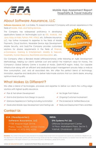 Mobile app assessment report for the hospitality & travel industry | PDF