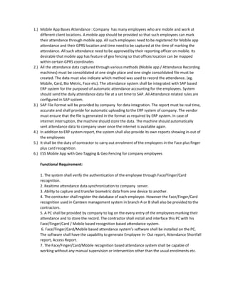 Attendance Project presentation regarding execution of the subjected ...