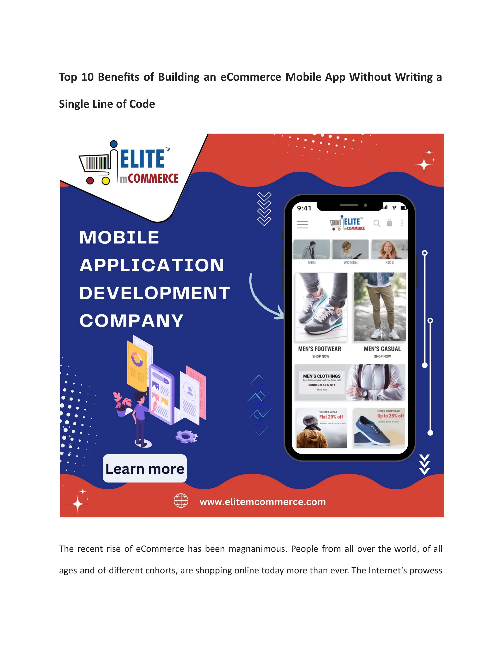 Top 10 Benefits of Building an eCommerce Mobile App Without Writing a Single Line of Code | PDF