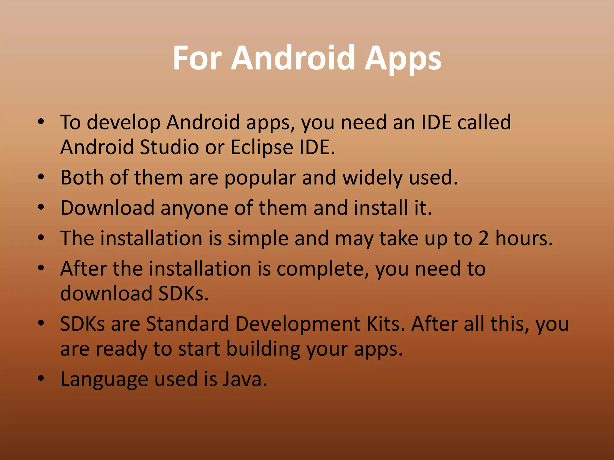 Intro To Mobile App Development | PPT