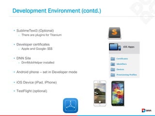 Mobile App Development Using Appcelerator and DNN WebAPIs | PPT