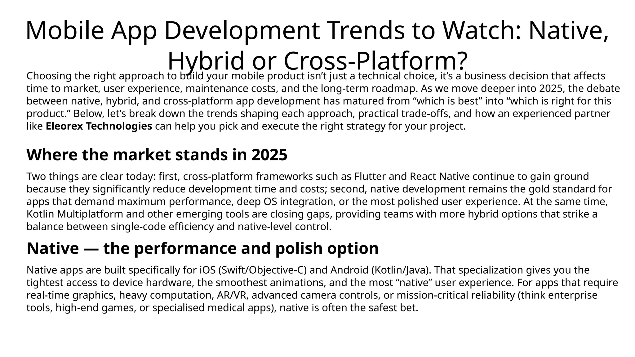Mobile App Development Trends to Watch Native, Hybrid or Cross-Platform ...