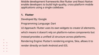 Mobile Application Frameworks: Native and Flutter | PPT