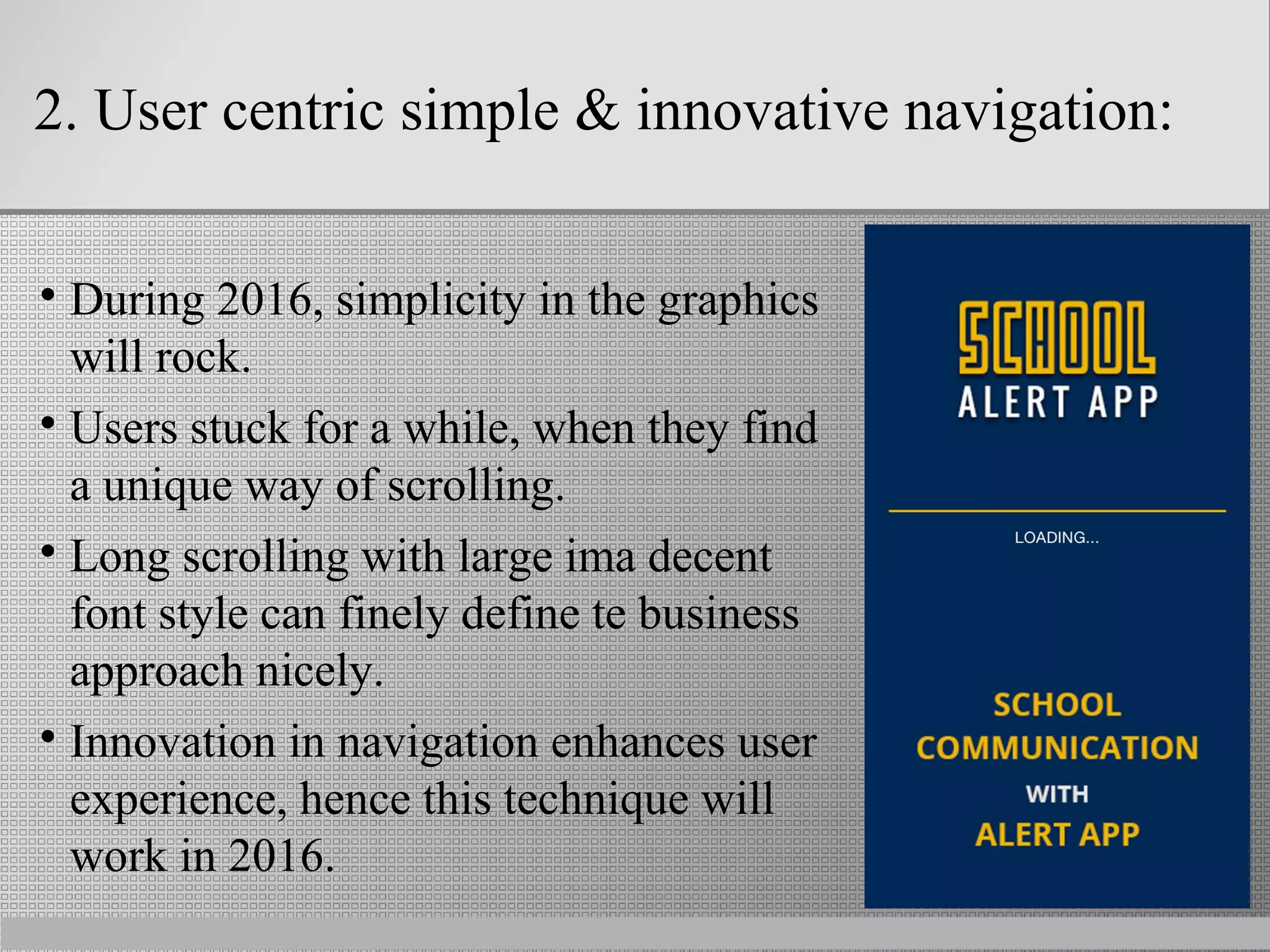 10 Desirable Mobile App Graphic Design trends for 2016 | PPT