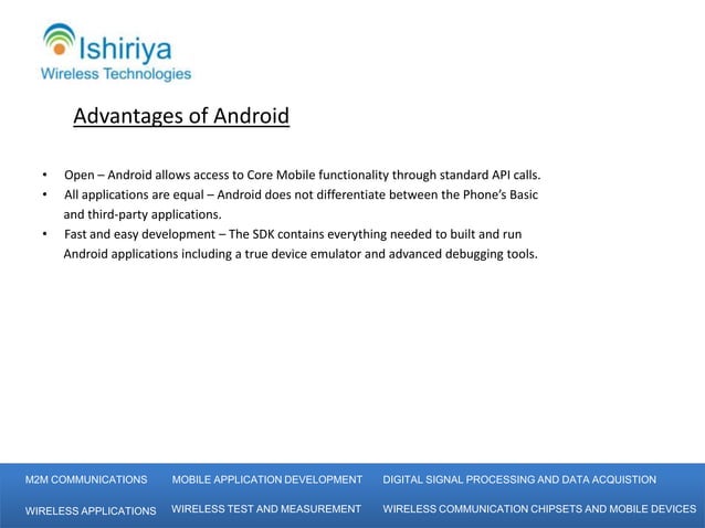 Ishiriya Wireless Technologies-Mobile Application Development | PPT