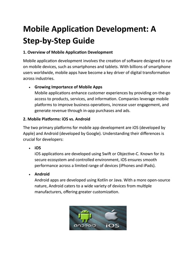 Mobile Application Development: A Step-by-Step Guide | PDF