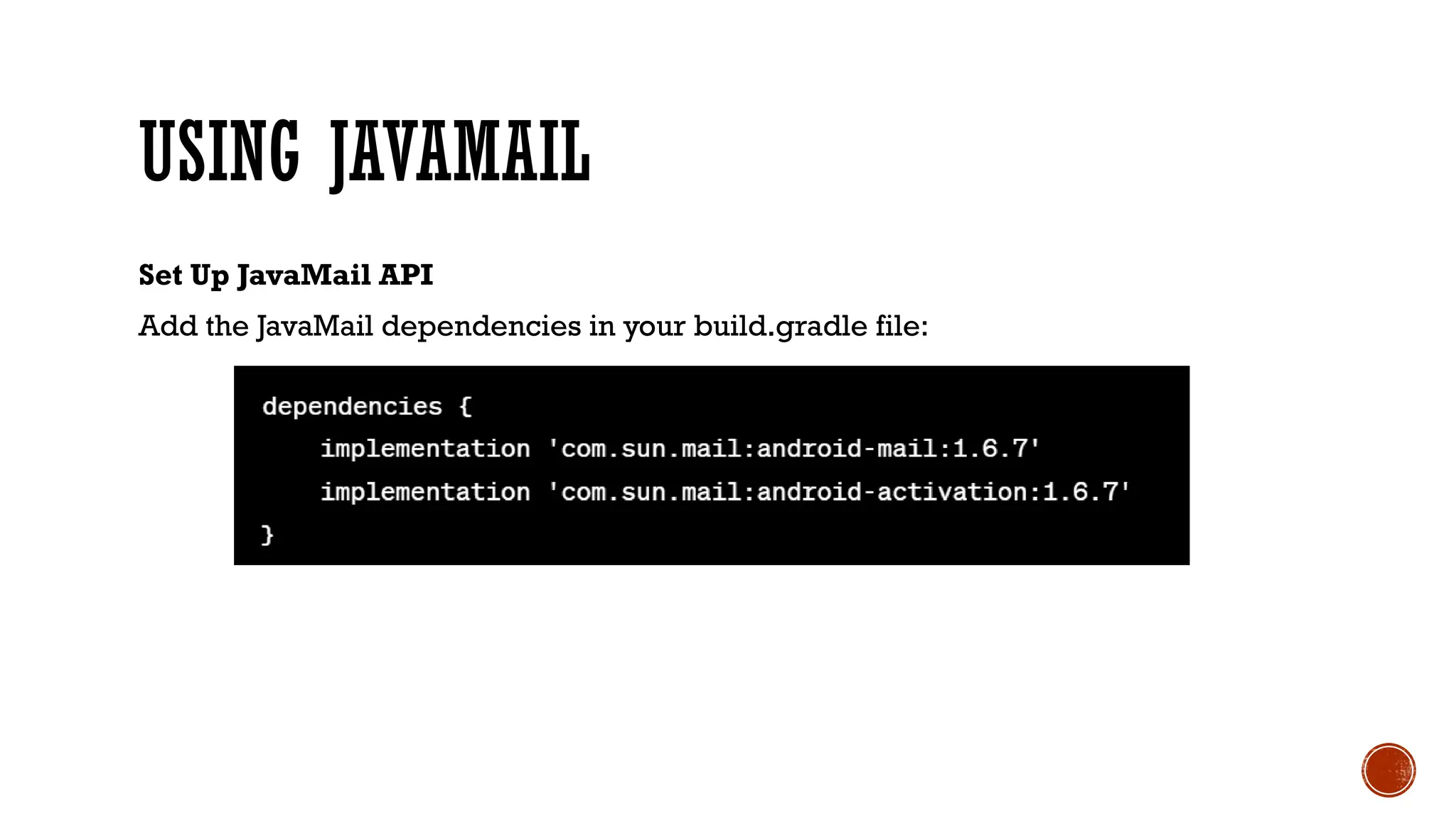 Mobile Application Development (Sending emails) | PPTX